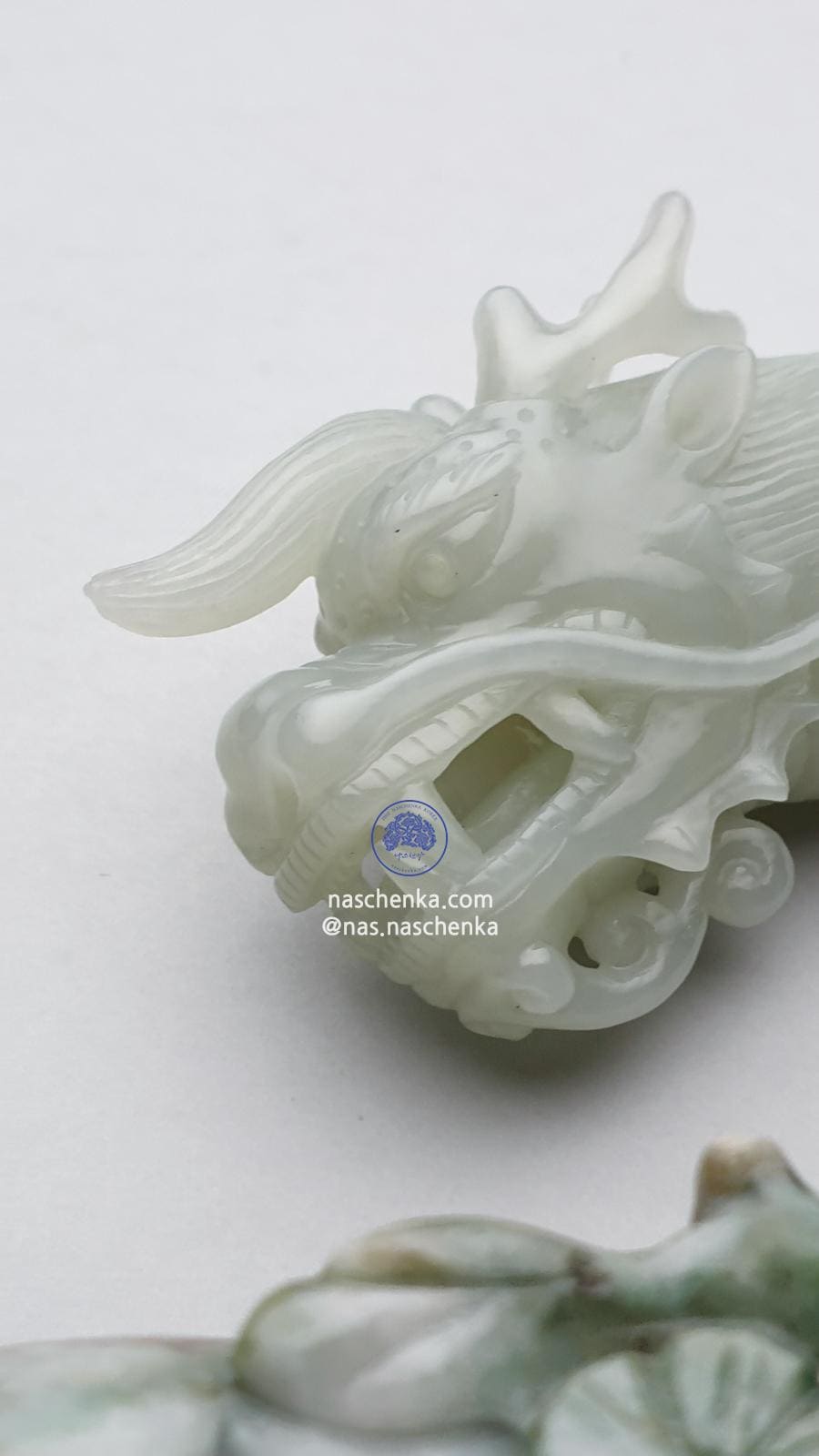 Dragon Handcrafted White Jade Binyeo 비녀 Exquisite Hand-carved Jade ...