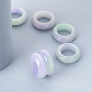 Light Purple & Green Jade Korea Twin Rings, Hanbok Ring, Jade Ring ...