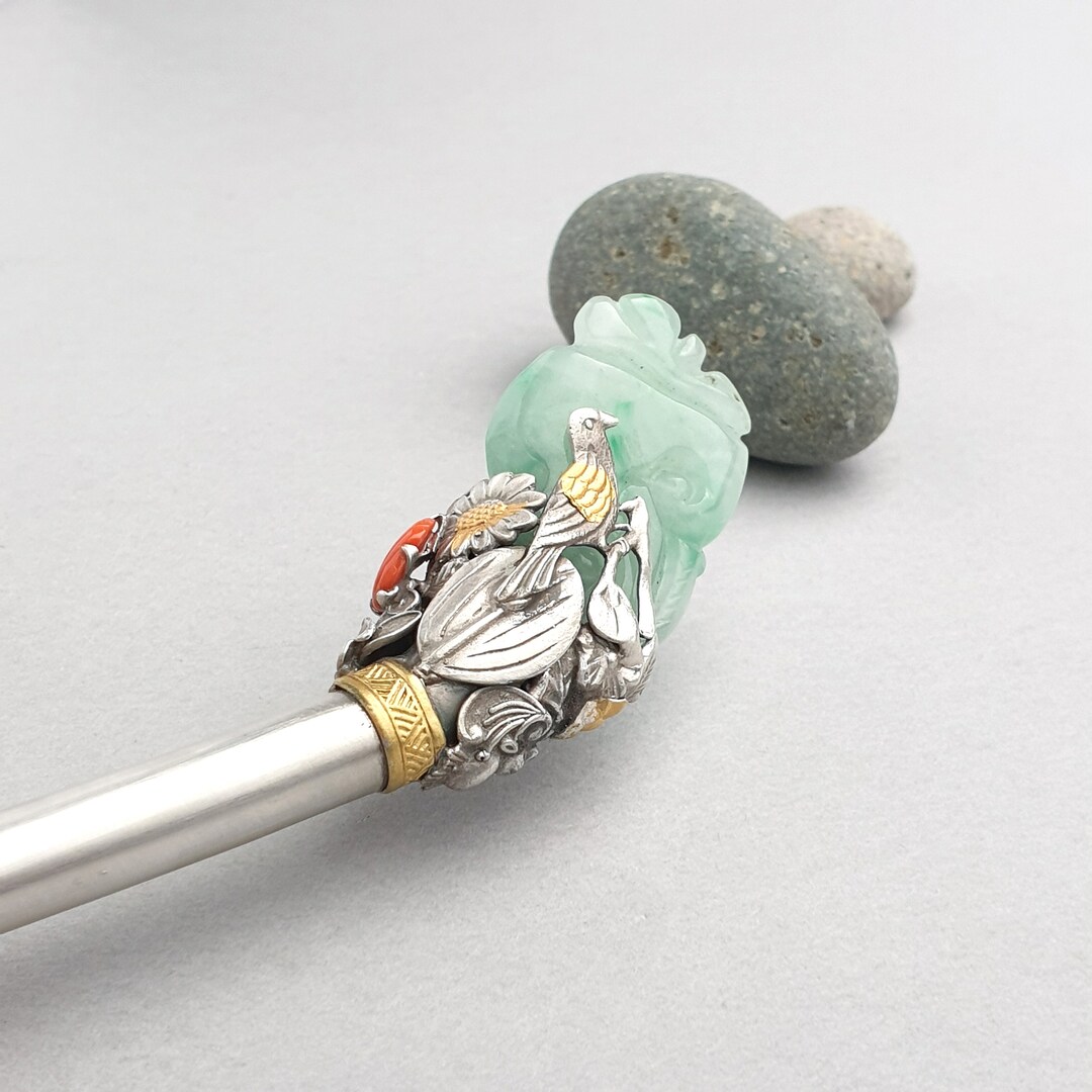 Seoul Joseon Hairpin Korean Hair Pin Jade Binyeo 비녀, Traditional Korean ...