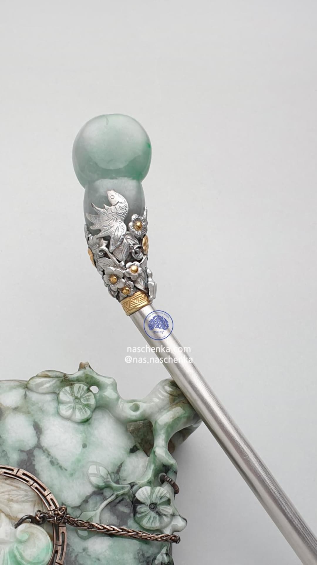 NASCHENKA Korean Jade Hairpin | Joseon Dynasty Style Green Jade ...