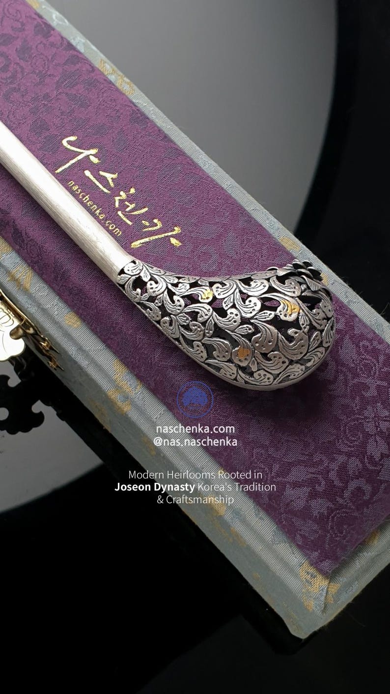 한국 전통 비녀 Korea Binyeo (비녀) Korean Traditional Silver Hairpin ...