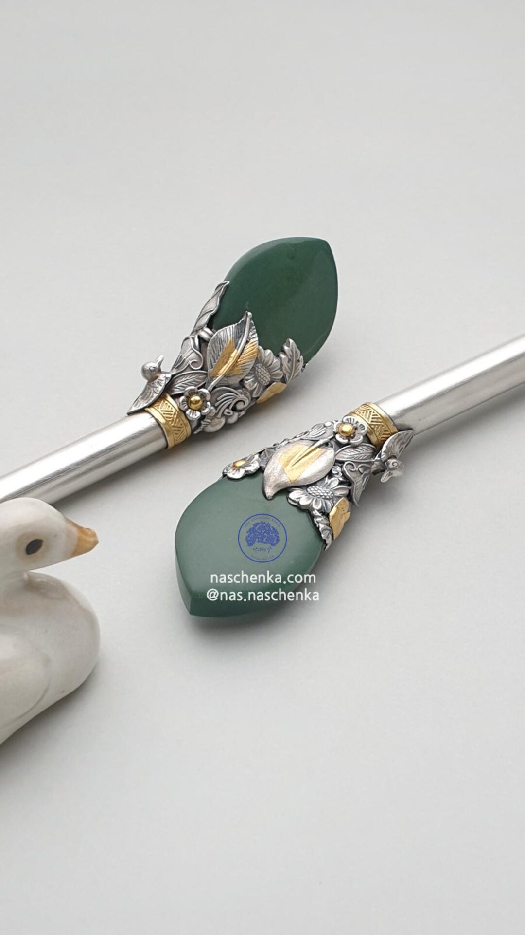Handcrafted Sterling Silver Binyeo Hairpin With Korean Agate ...