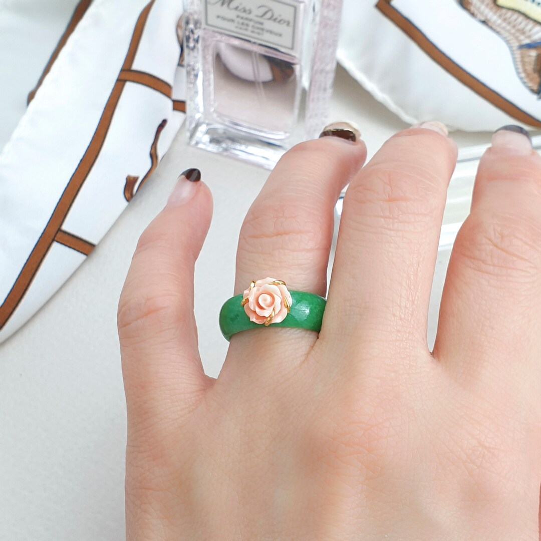 Seoul NASCHENKA Traditional Korean Hanbok Stone Jade Ring for Women and ...