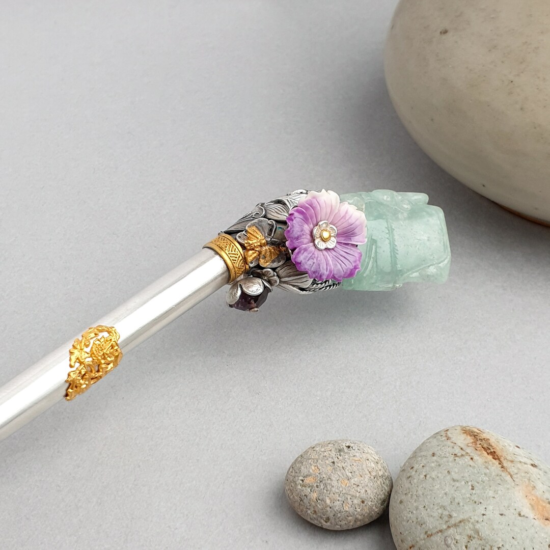 Seoul NASCHENKA Traditional Korean Hanbok Long Handmade Hair Stick Pins ...