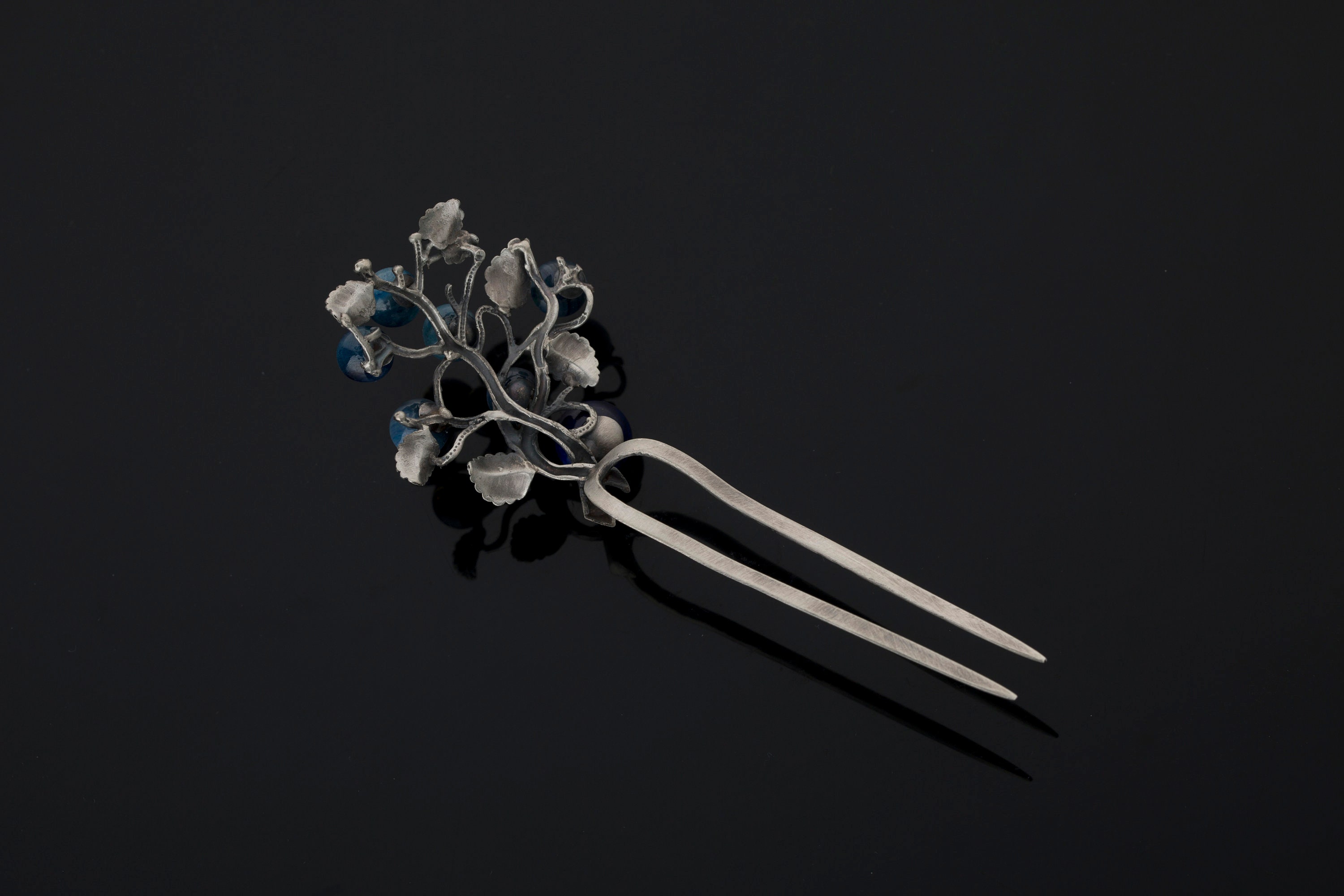 Korean Hair Clip , Traditional Korean Stick for Hanbok, Blue Kyanite ...