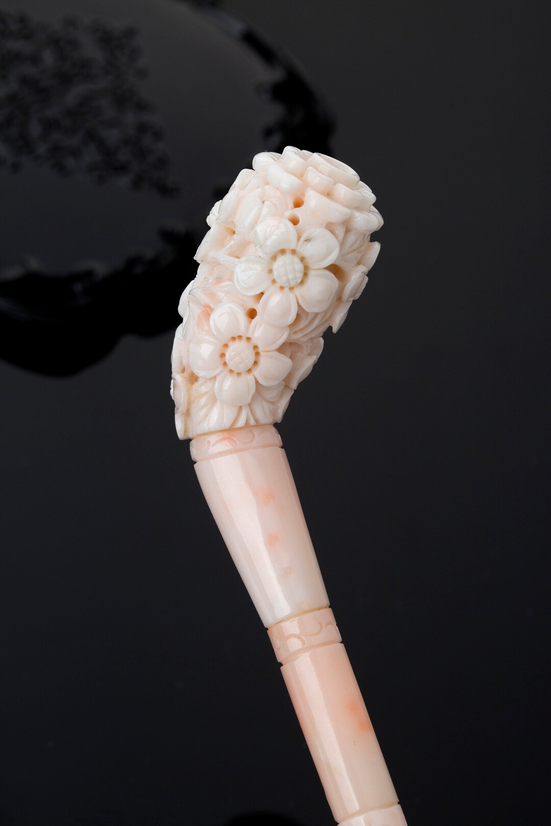 Korean Hair Handcrafted Sterling Silver Binyeo Natural Pink Coral ...