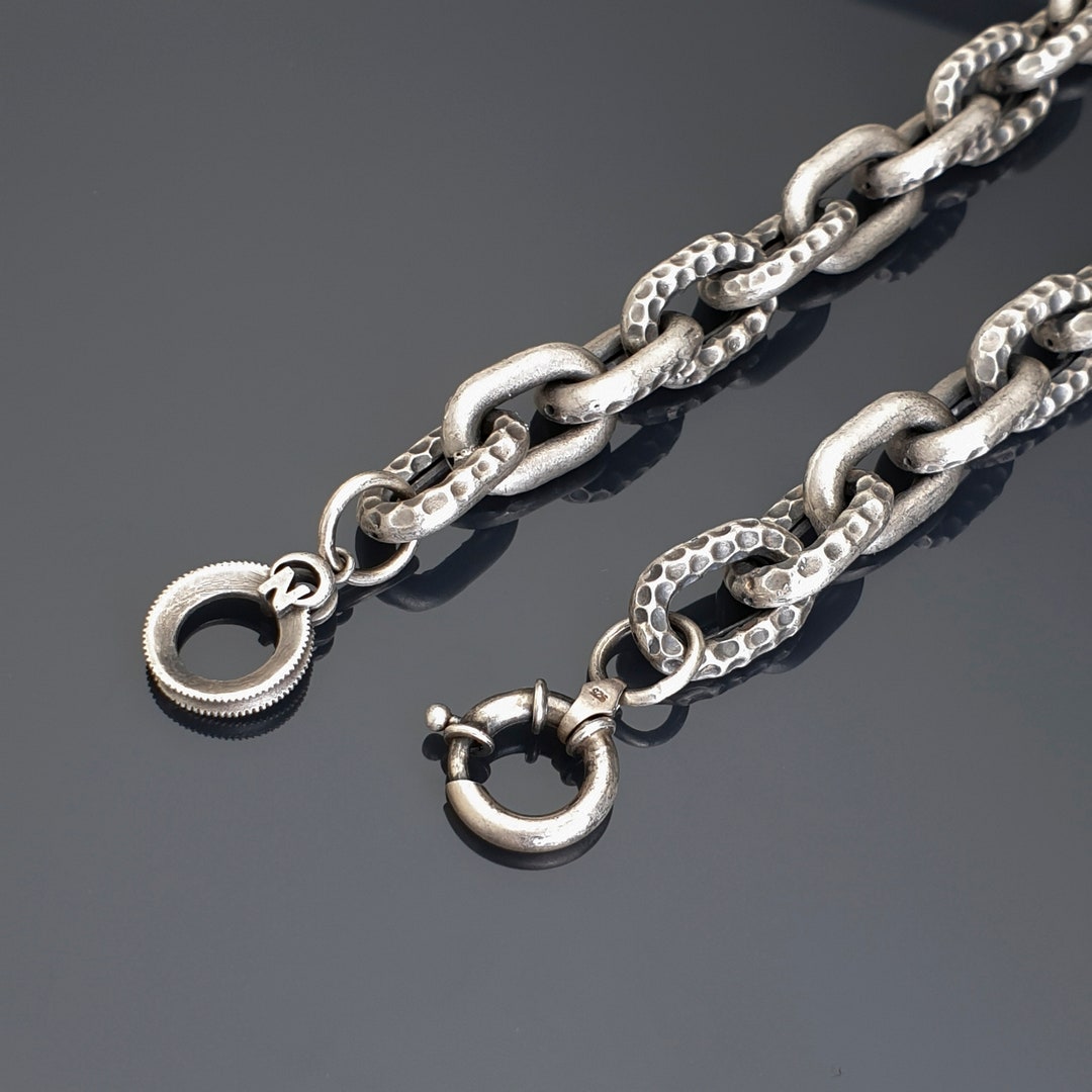 Sterling Silver Chain Necklace , Mens Silver Necklace, so Cool Korean ...