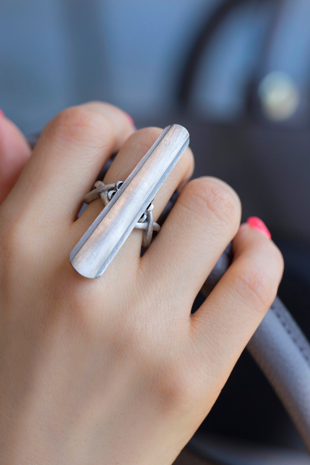 Gemstone Silver Craft Ring by NASCHENKA • Your Size Custom Ring • Best ...