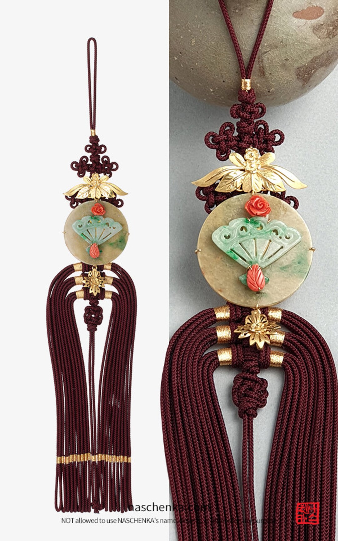 Korean Hanbok Silk Norigae, Jade Norigae Kdrama Kfasion Hanbok Ornament ...