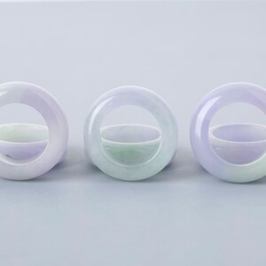 Light Purple & Green Jade Korea Twin Rings, Hanbok Ring, Jade Ring ...