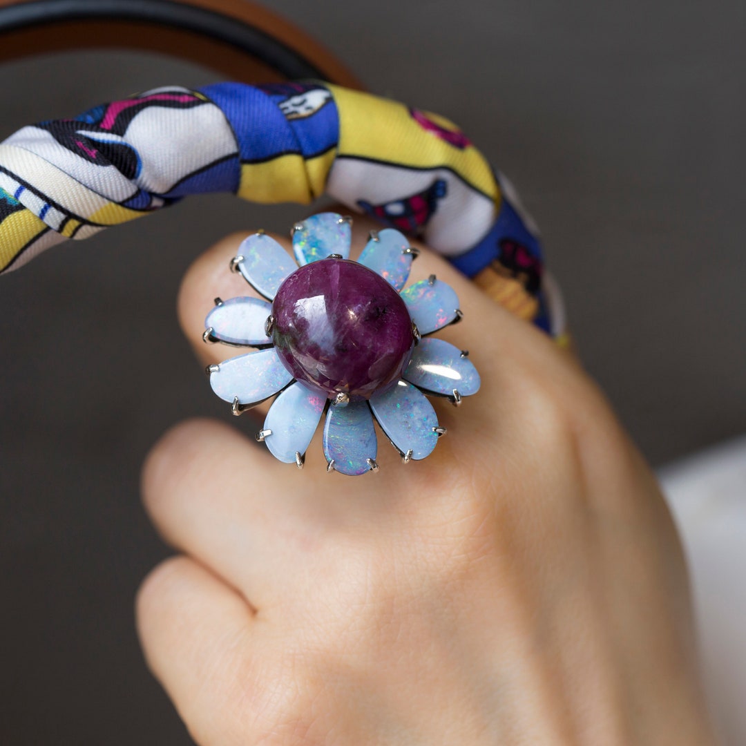 Gemstone Silver Craft Ring by NASCHENKA Your Size Custom Ring Best ...