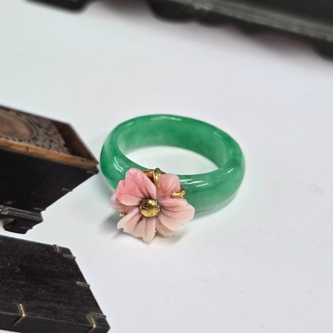 Seoul Traditional Korean Accessories Jadeite Ring 45 Mm Slim Jade Band ...