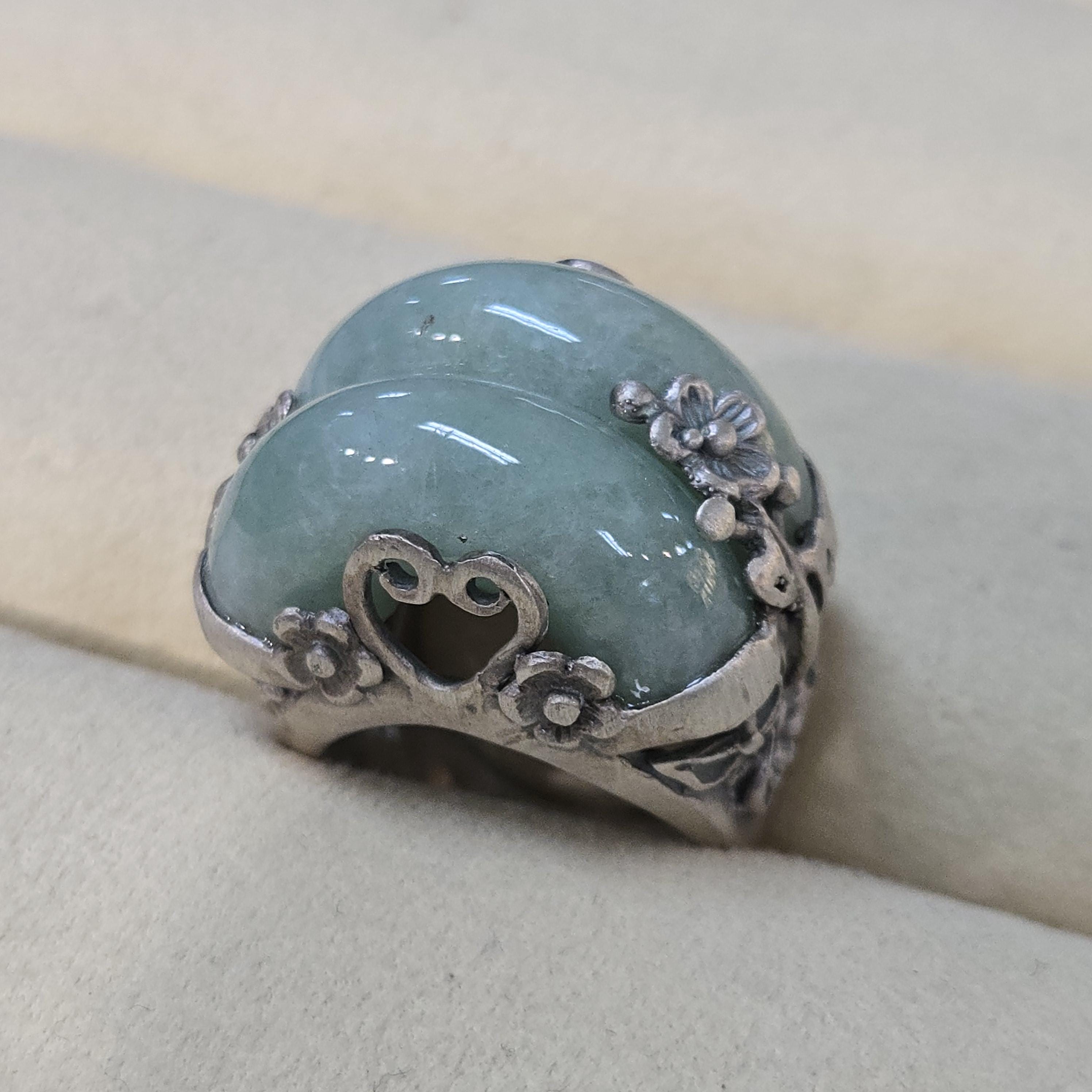 Handmade Sterling Silver Natural Jade Ring – Korean Artisan Jewelry - Etsy