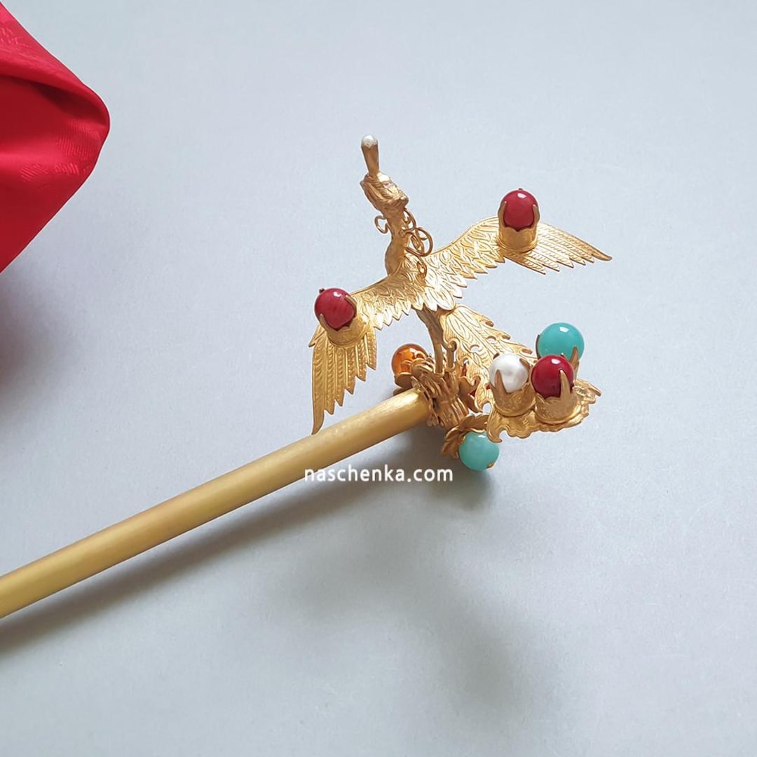 Royal Korean Phoenix Binyeo | Handmade 925 Silver Hairpin | Traditional ...