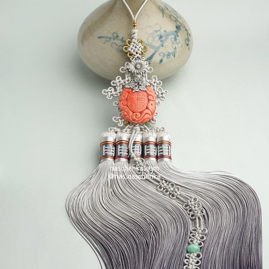 High End Traditional Korean Tradition Natural Coral Silk Tassels ...