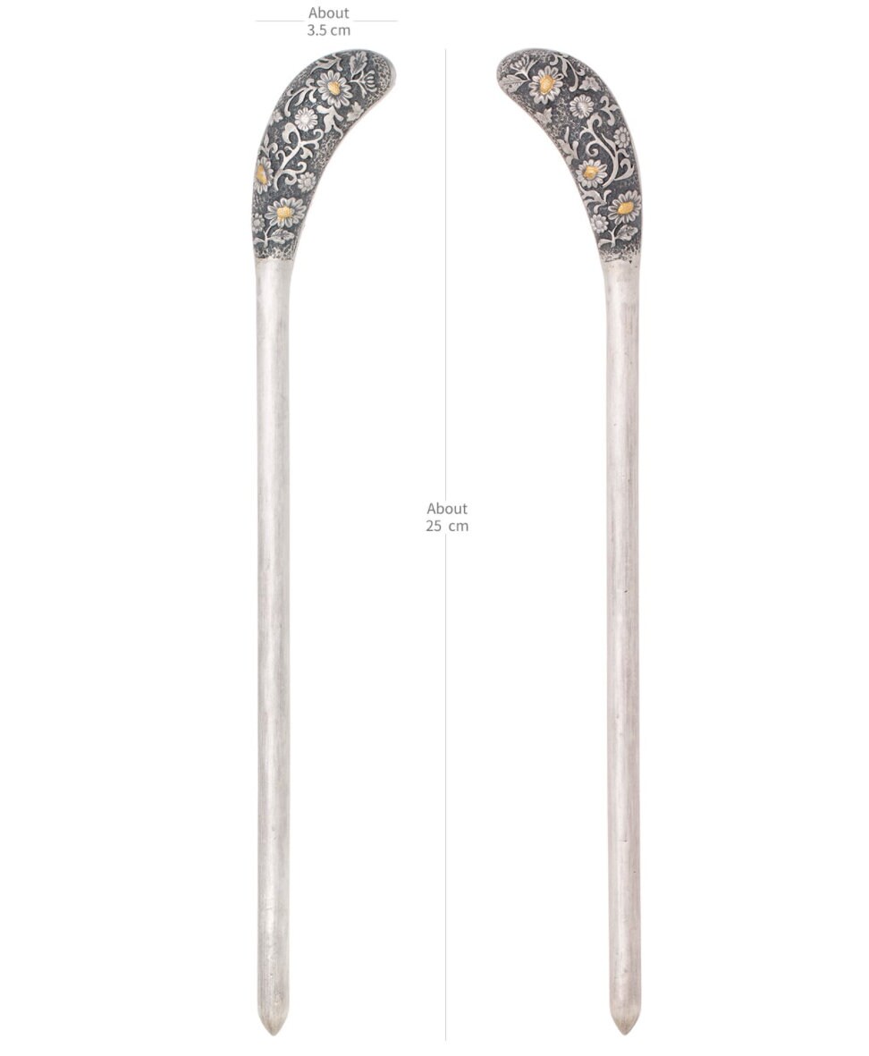 Binyeo Silver , Traditional Korea Hanbok Hair Stick Binyeo for Wedding ...