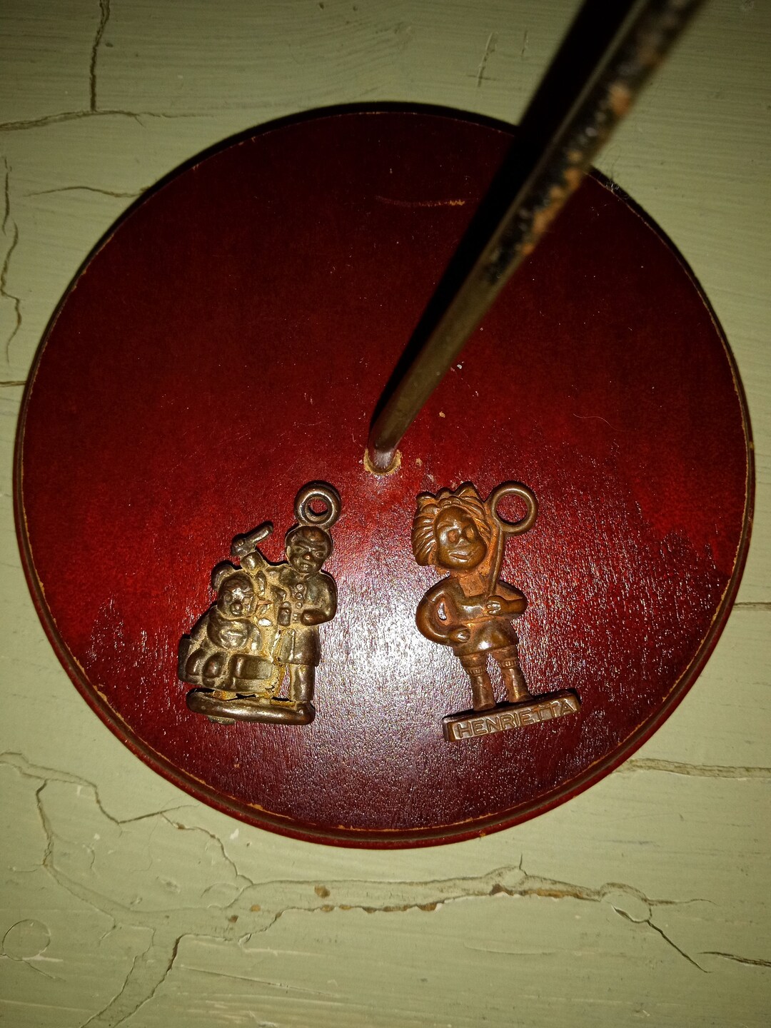 Vintage Cracker Jack Lot of 2 Copper Color Cartoon Barber Man ,cartoon ...