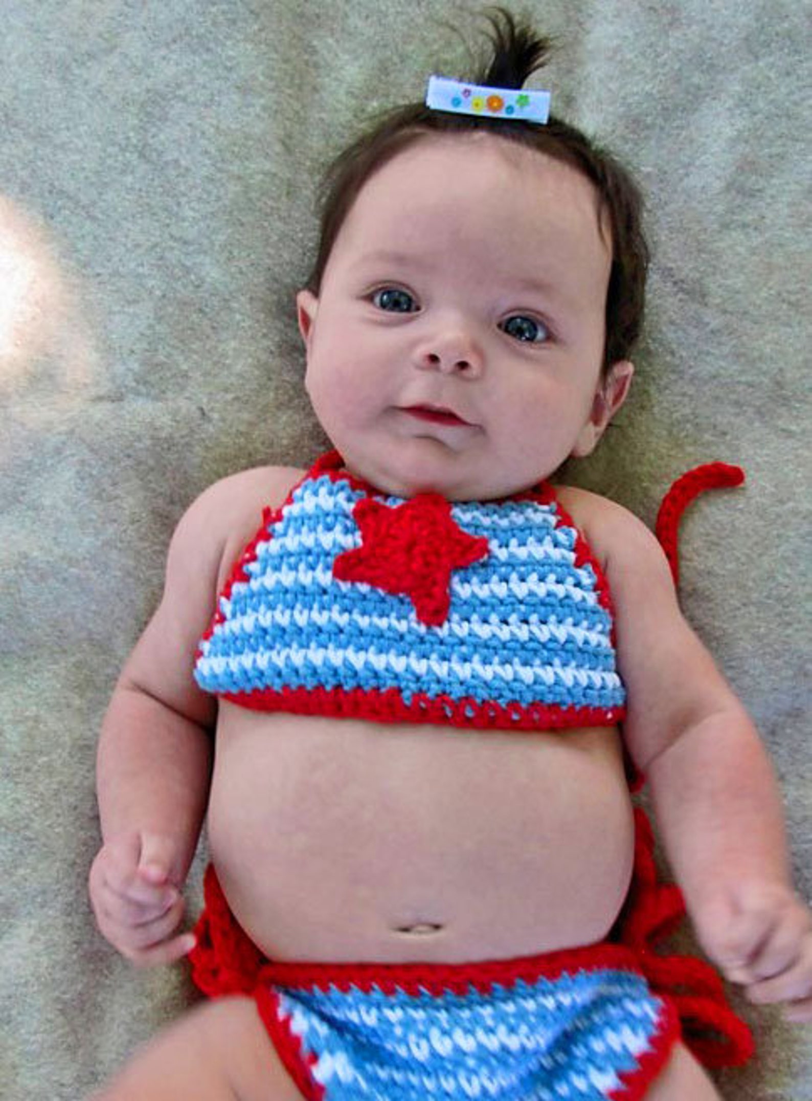 Crochet Pattern Stars and Stripes Baby Bikini 6-12 Months Easy Beginner ...