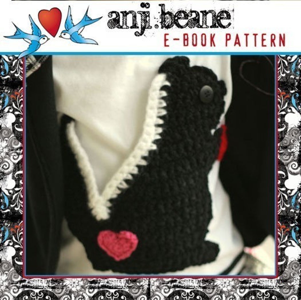 Crochet Pattern Love Stinks Skunk Applique by Anjibeane PDF Instant ...