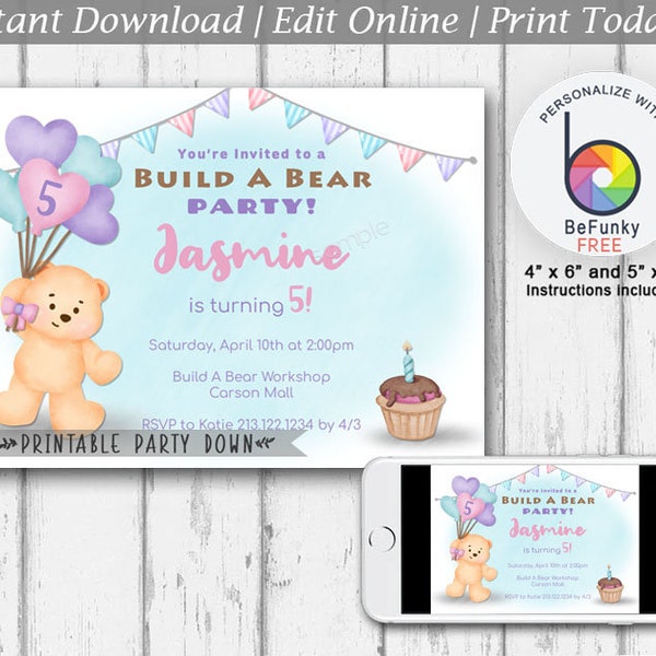 Build a Bear Invite - Etsy