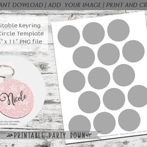 2" Circle Keychain Template PNG File 8.5"x11" Sheet Instant Download - Etsy