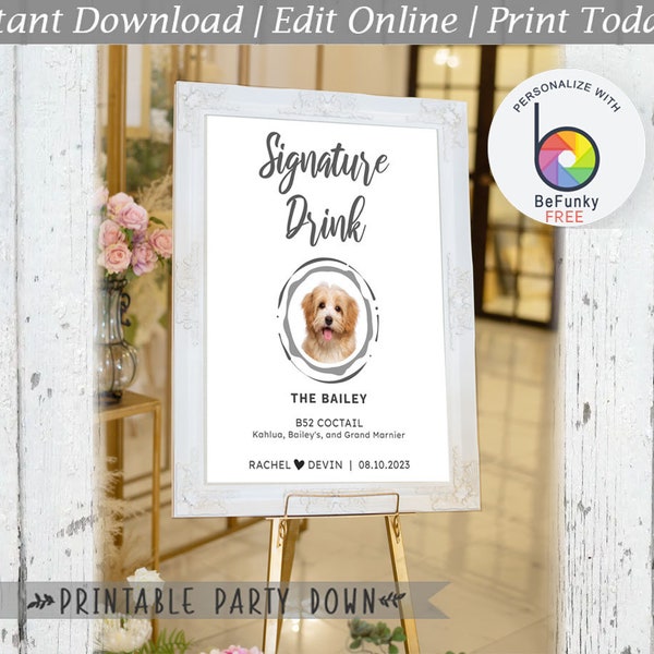 Pet Signature Drink Sign Template - Etsy