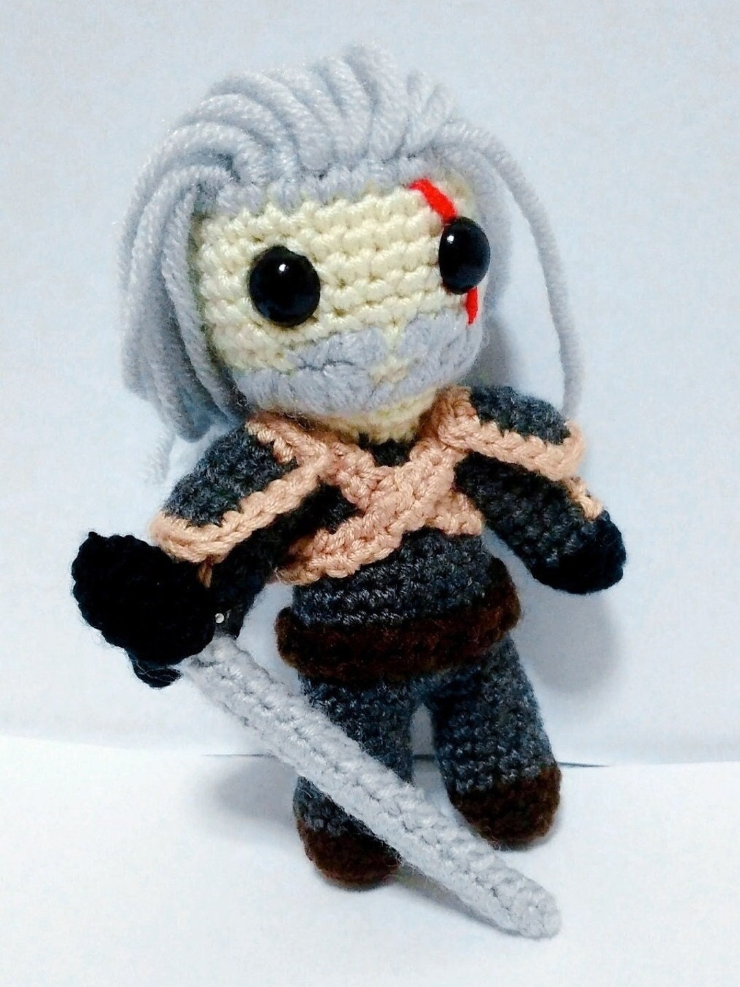 Geralt of Rivia Plush Doll, the Witcher 3 Wild Hunt Inspired, Amigurumi ...