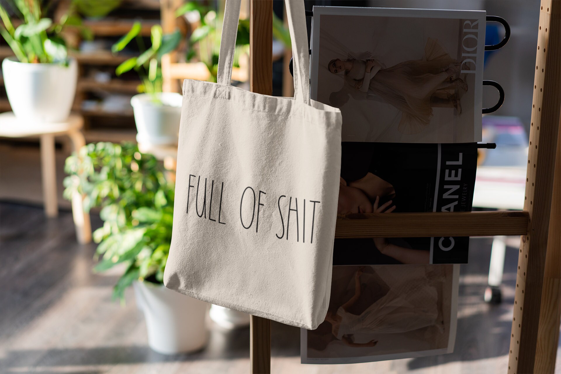 Full of Shit Funny Canvas Tote Bag Market Bag Cute Grocery - Etsy
