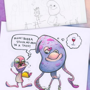 Bring Kid's Drawings to Life Turn Child's Art Into - Etsy