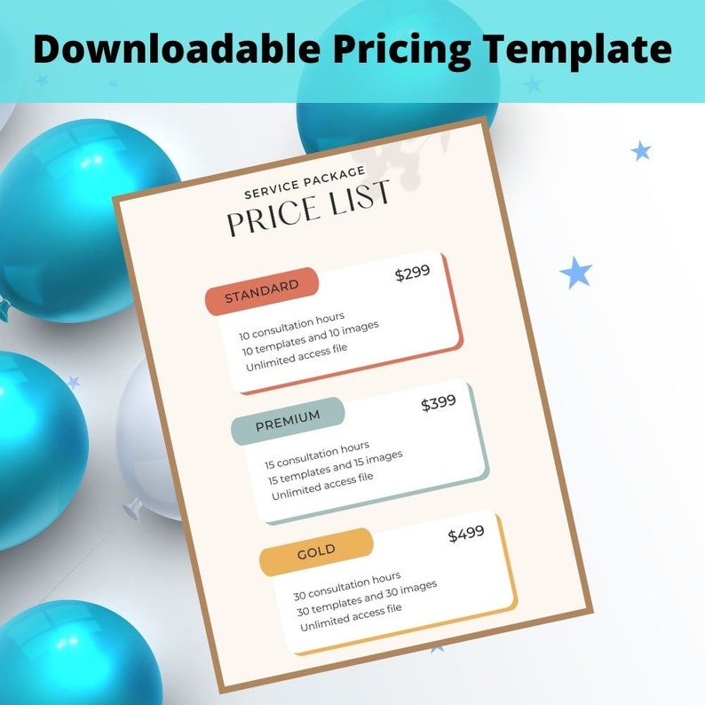 MINIMAL PRICE LIST, Price List Template, Downloadable Aesthetic ...