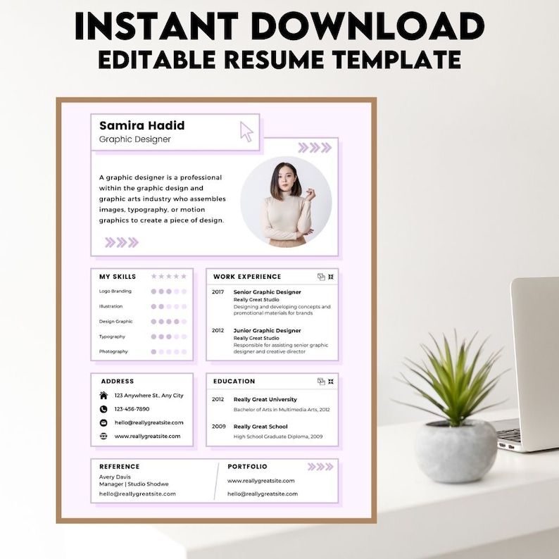 cute-resume-template-ats-resume-template-digital-etsy-uk