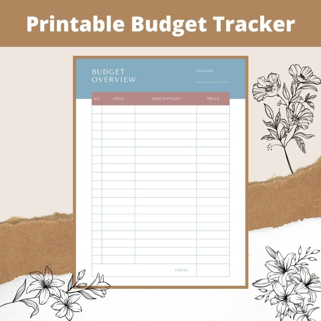 FINANCIAL TRACKER, MINIMAL Tracker, Printable Financial Savings Tracker ...