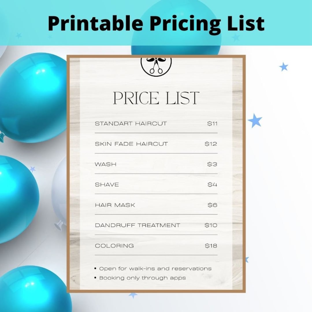 SALON SERVICES MENU, Makeup Artist Flyer, Wood Texture Haircut Salon ...