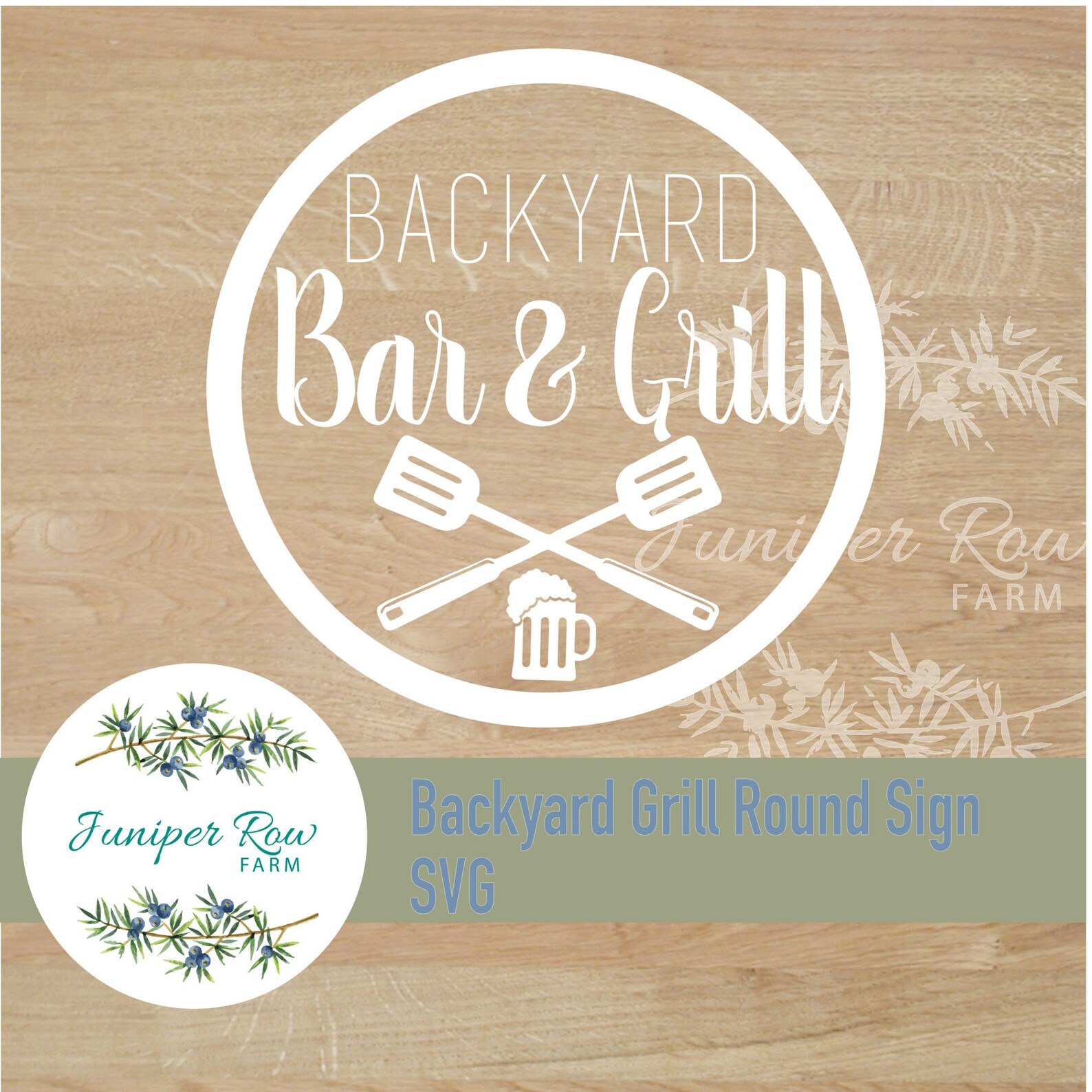 Backyard Bar and Grill Round Sign SVG | Etsy