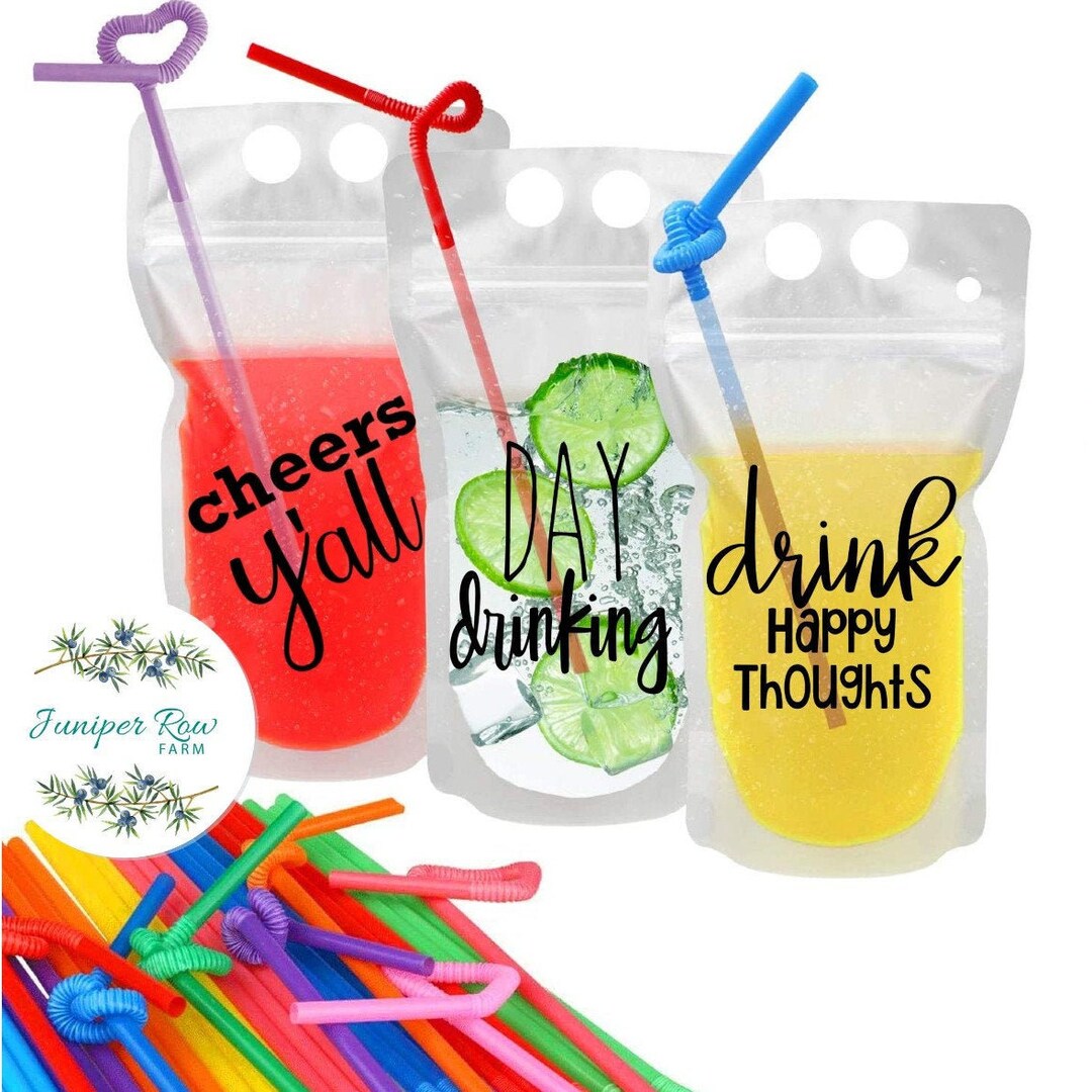 Drink Pouches, Booze Bag, Custom Vacation Drink Pouches, Bachelorette ...