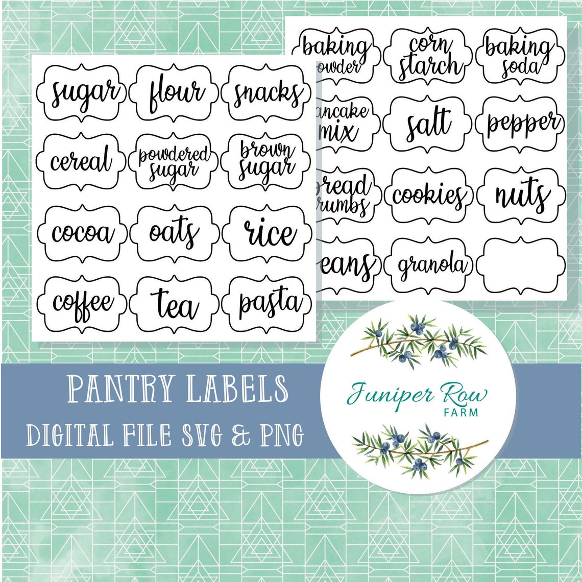 Pantry Labels Digital File Organized Pantry Canisters | Etsy