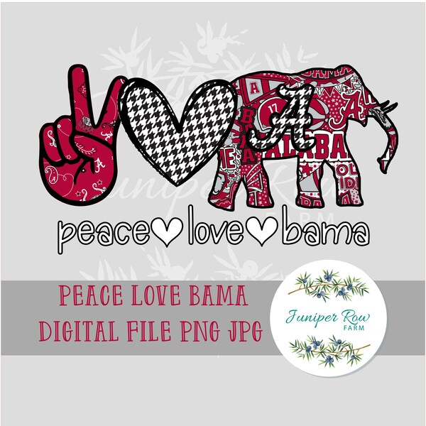 Peace Love Alabama Svg - Etsy