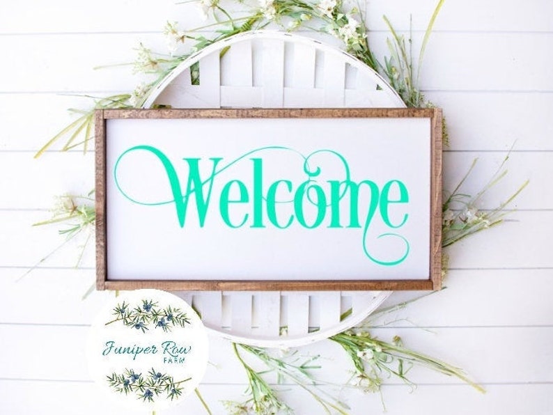 Welcome Digital File Script Font Welcome Front Door Svg | Etsy