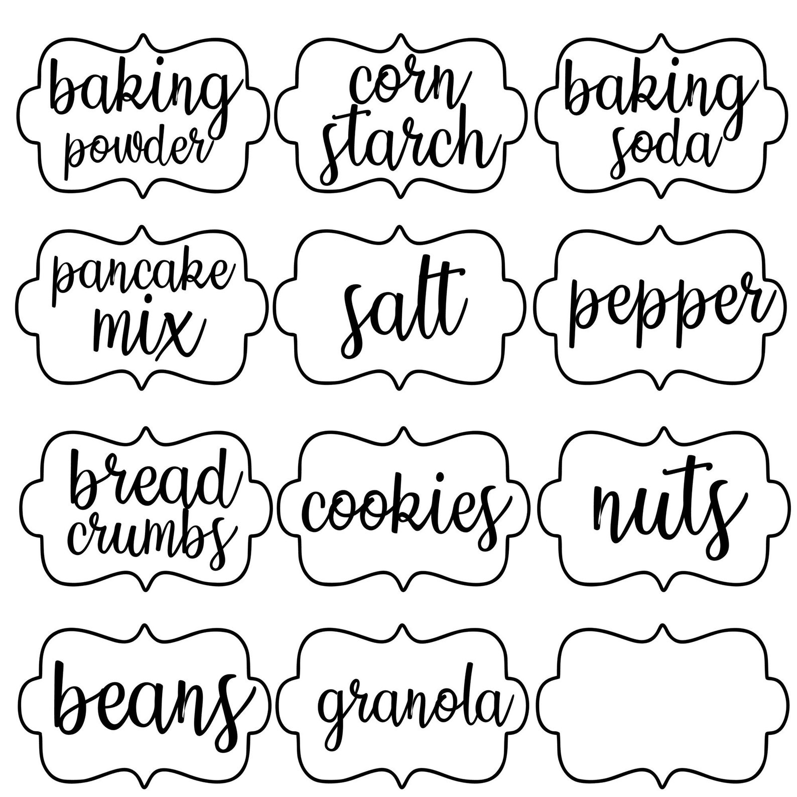Pantry Labels Digital File, Organized Pantry Canisters, Cricut ...