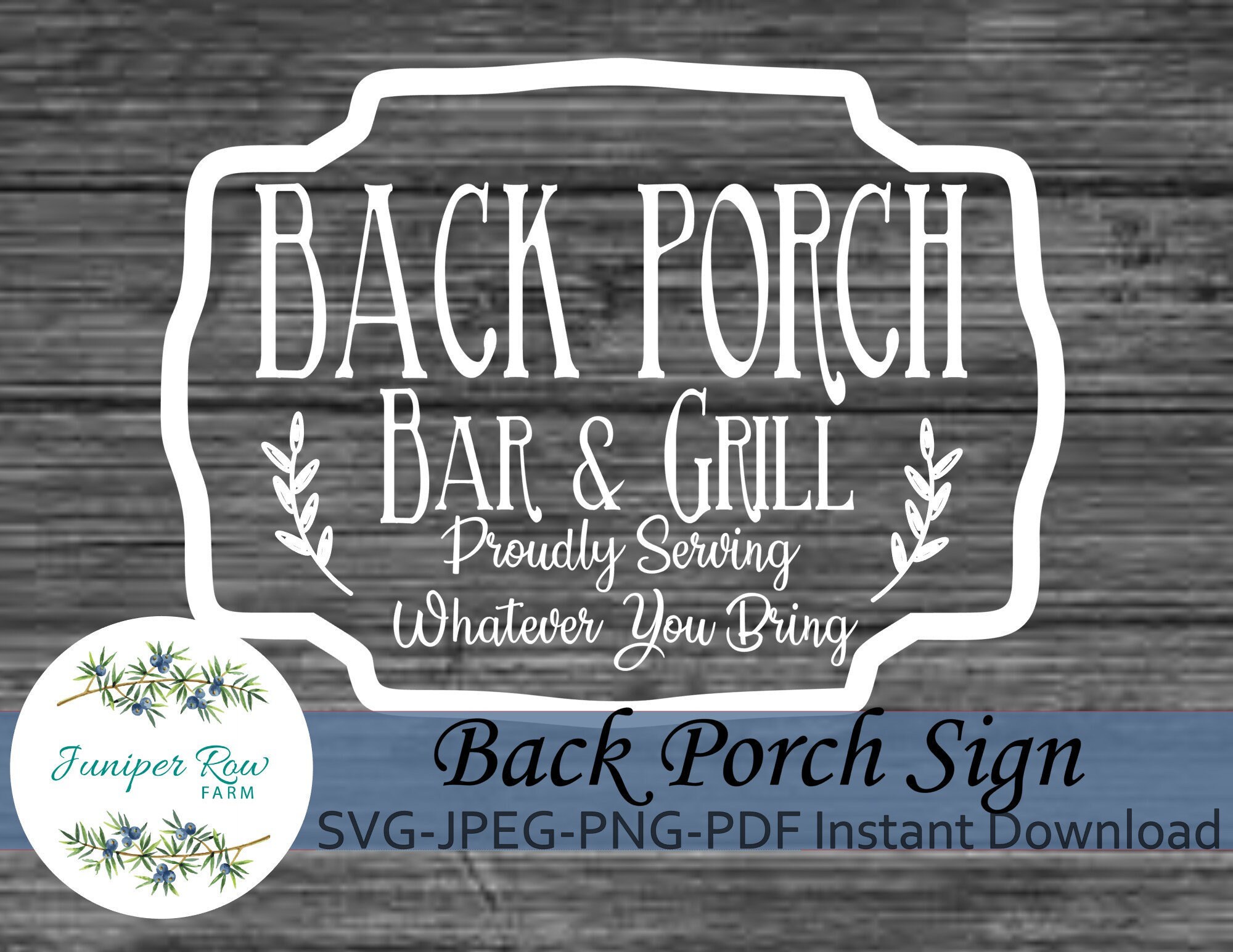 Back Porch Sign File Bar Sign - Etsy UK