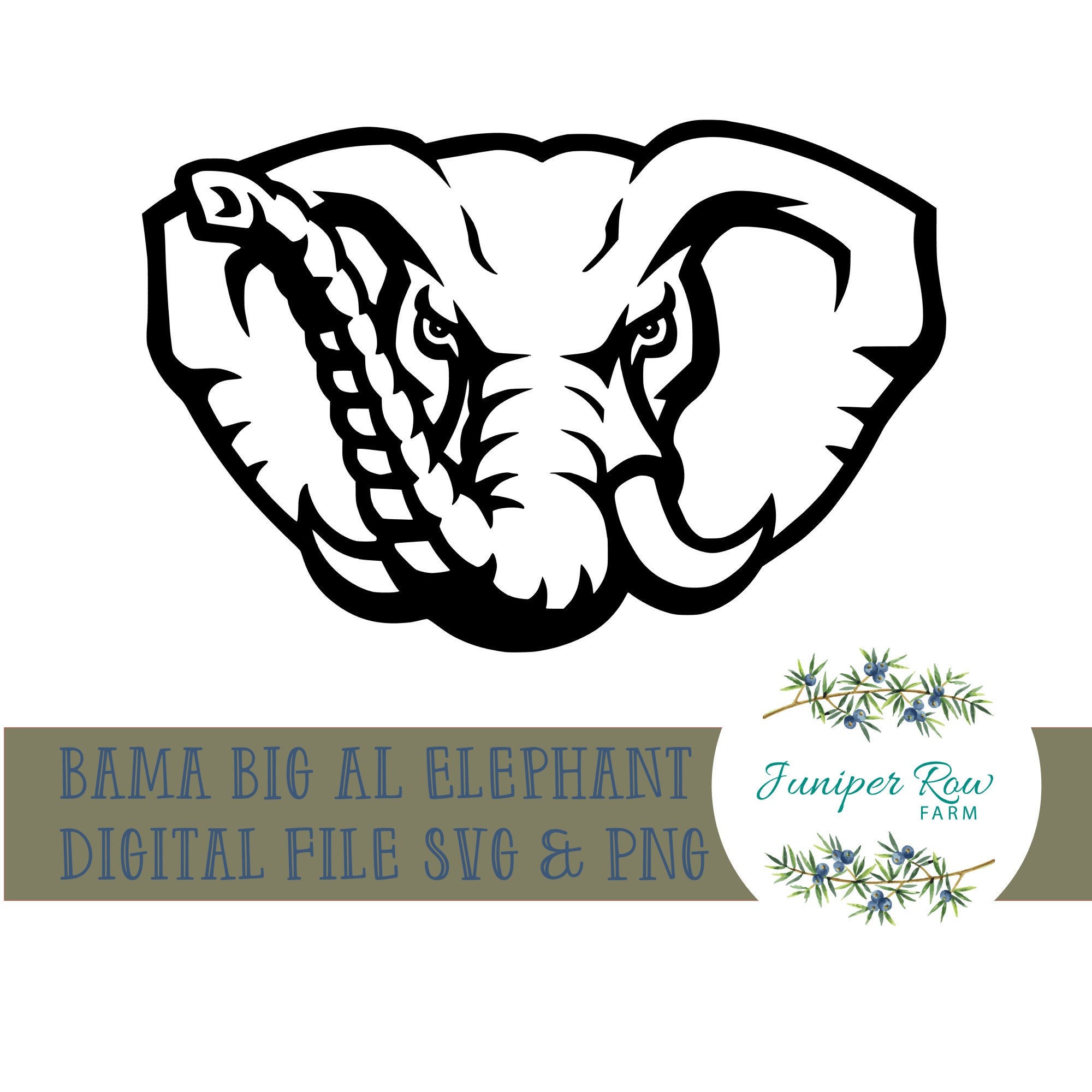 Alabama Football Elephant Big AL Bama Fan University | Etsy