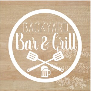 Backyard Bar and Grill Round Sign SVG - Etsy