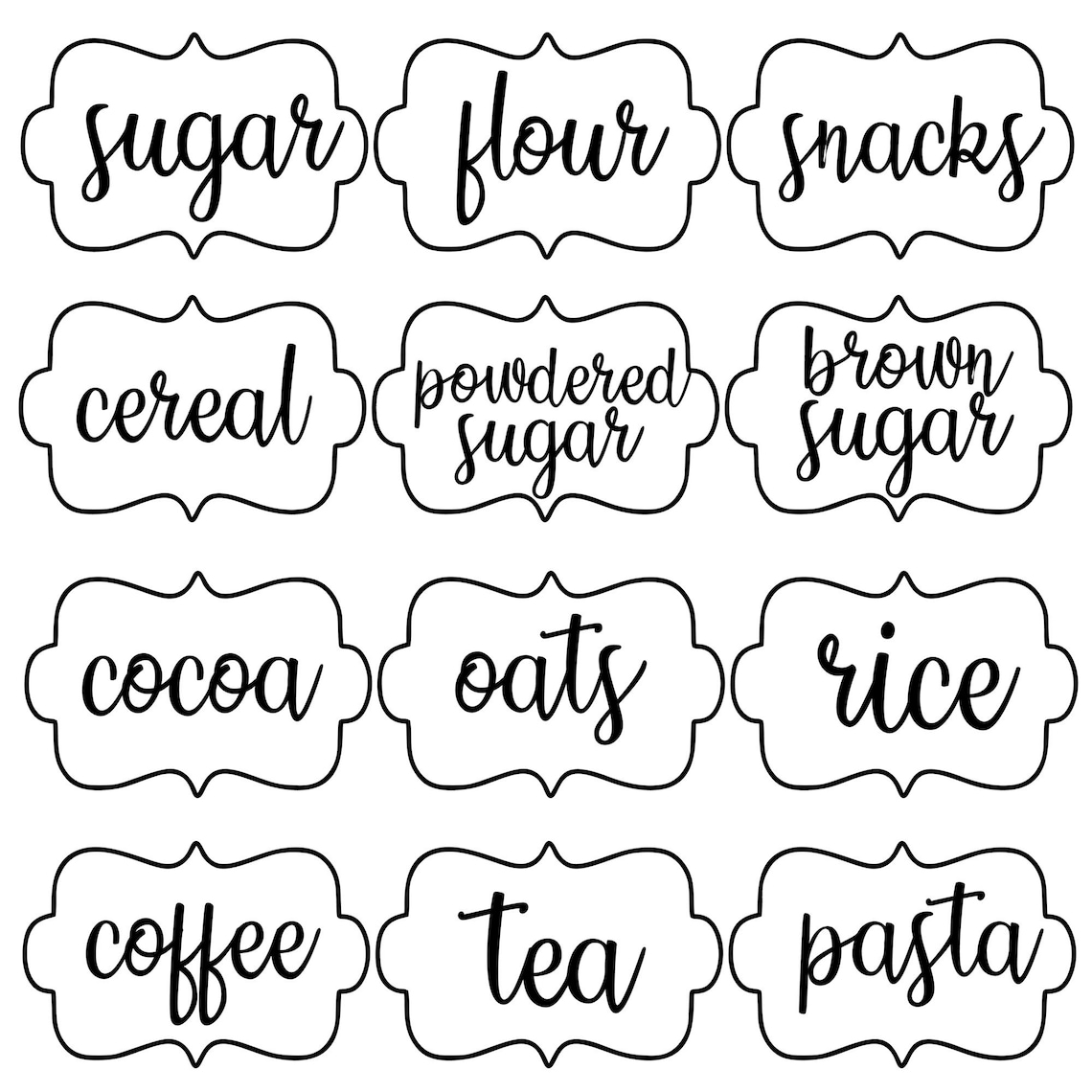 Pantry Labels Digital File Organized Pantry Canisters | Etsy
