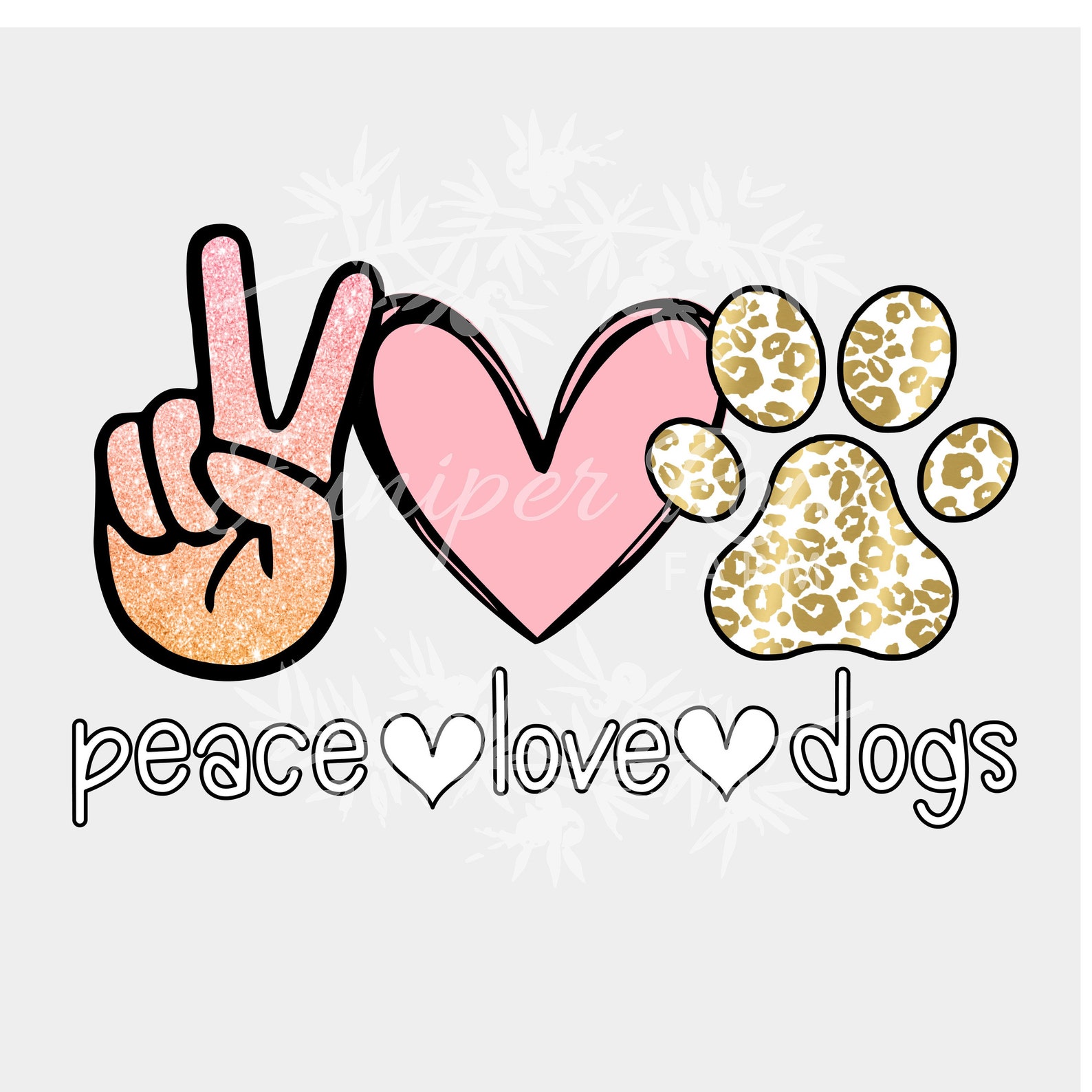 Peace Love Dogs Digital Design Sublimation and Cut File, Svg Png Jpg ...
