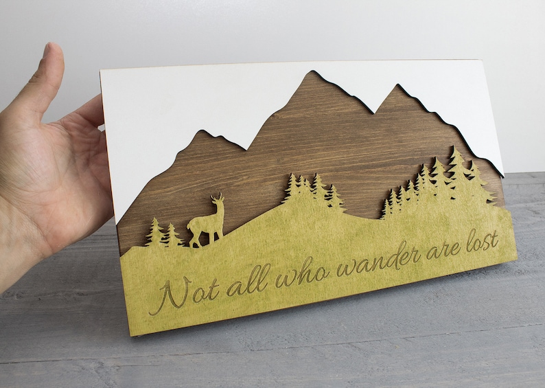 Wood Nature Sign Wooden Forest Mountain Sign Wall Art - Etsy