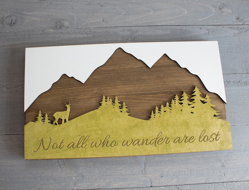 Wood Nature Sign Wooden Forest Mountain Sign Wall Art - Etsy