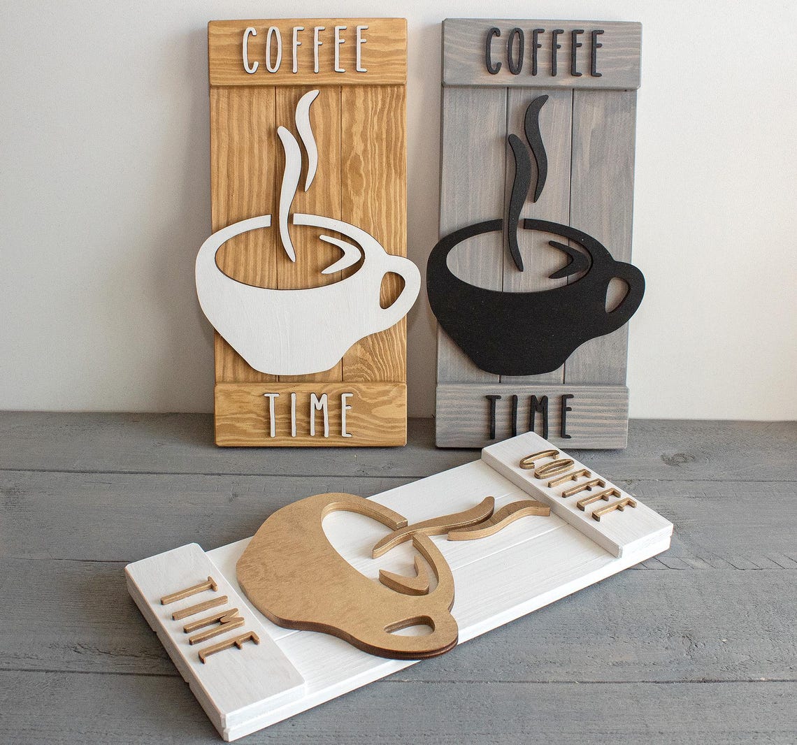 Wooden Coffee Bar Sign, Coffee Time, Coffee Cup, Wall Decor, Wood Sign ...