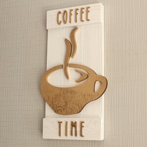 Wooden Coffee Bar Sign, Coffee Time, Coffee Cup, Wall Decor, Wood Sign ...