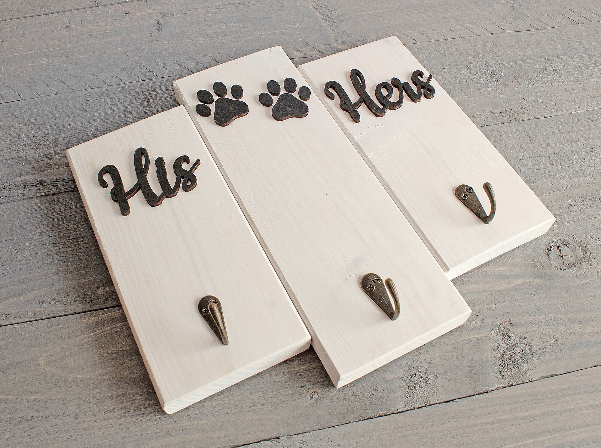 Wooden Key and Leash Holder, Wooden Handmade, His Hers Key Holder, Wall ...