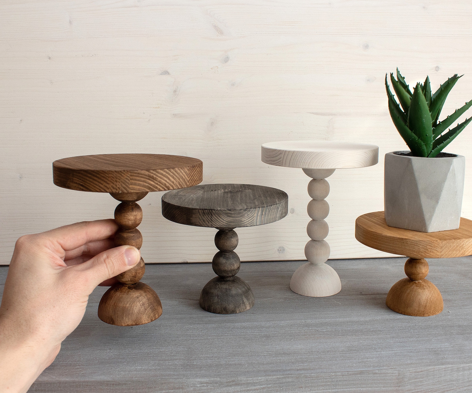 Mini Round Wood Stand / Tiered Tray Riser / Farmhouse Riser / Mug Riser ...